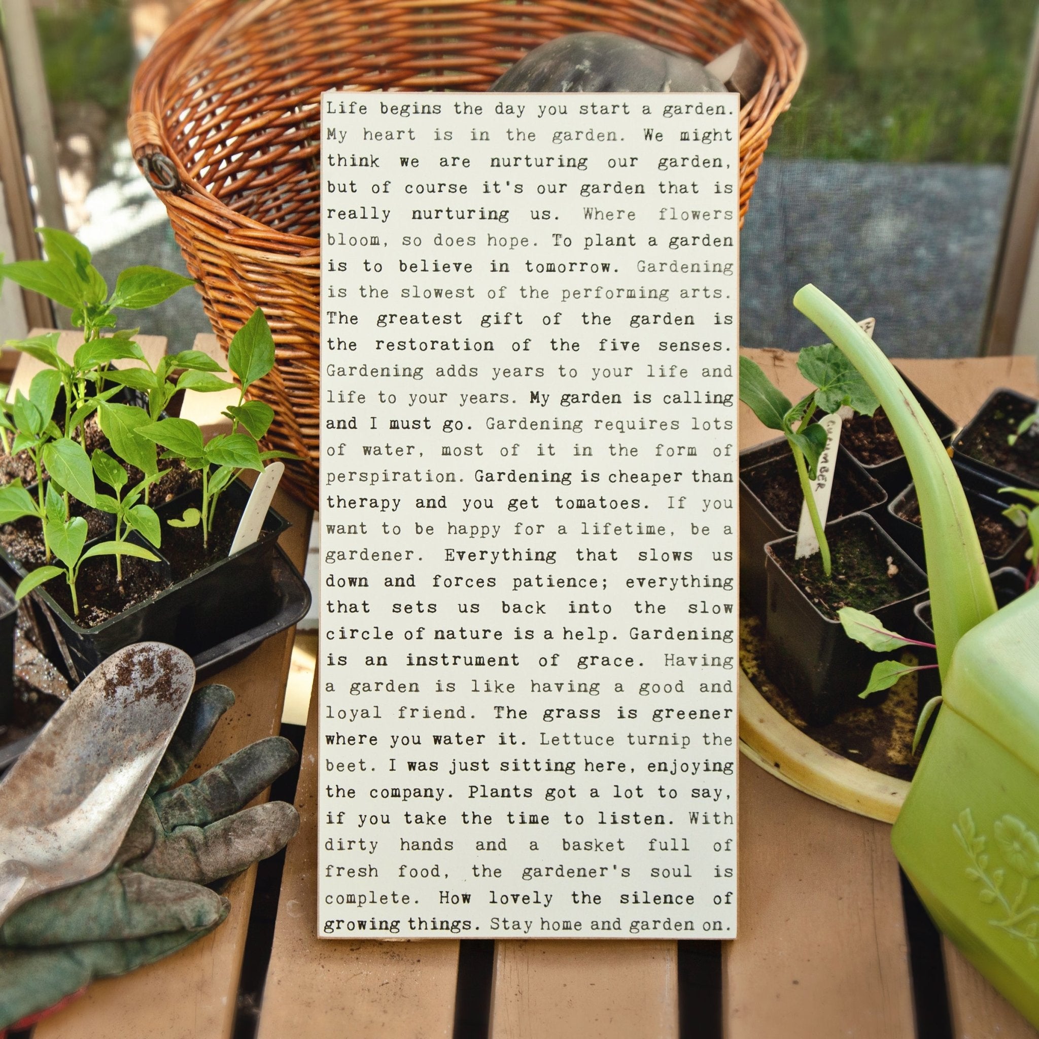 Inspirational Art - Gift for Gardeners - Typewriter Signs – Cedar ...