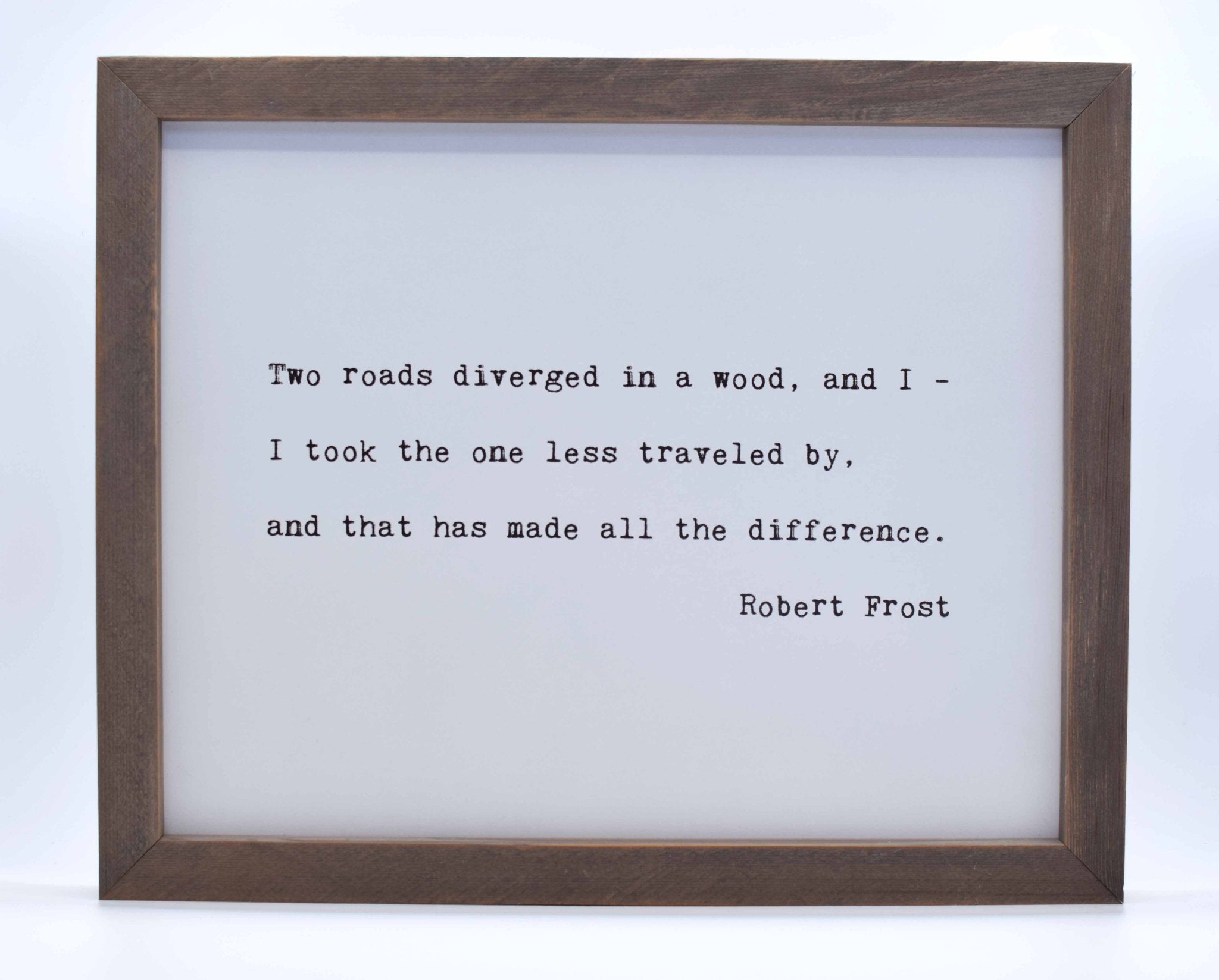 Two Roads Diverged Framed Words - Handmade Home Decor, Inspirational ...