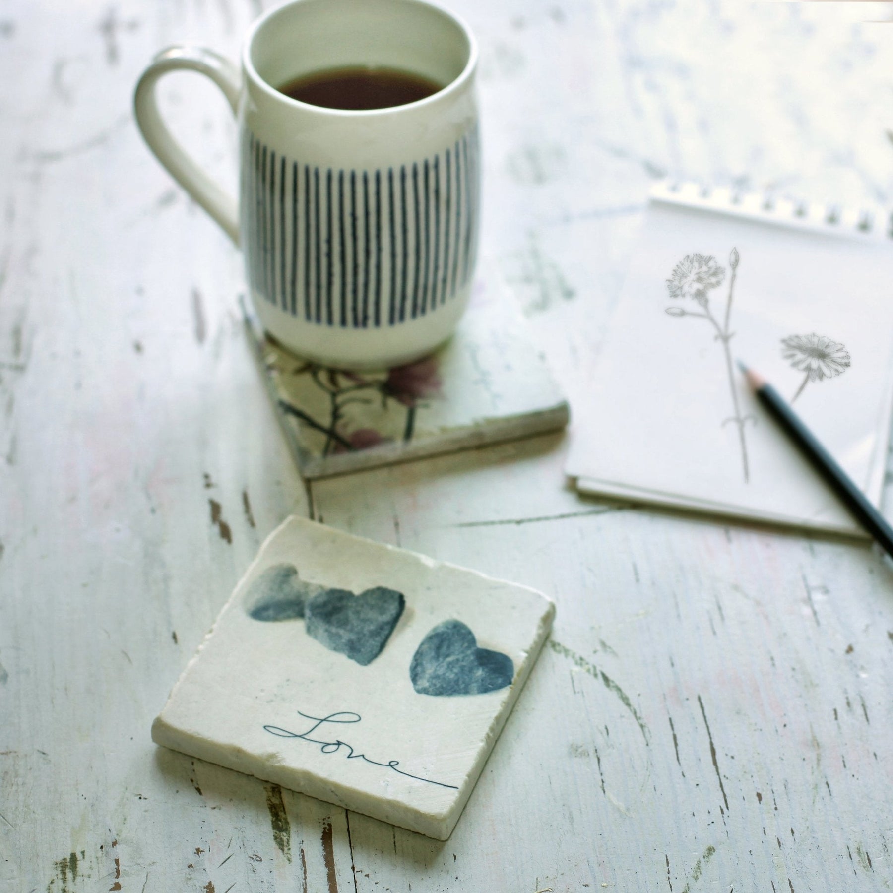 Handmade Marble Coaster | Doodle | Home Decor – Cedar Mountain Studios