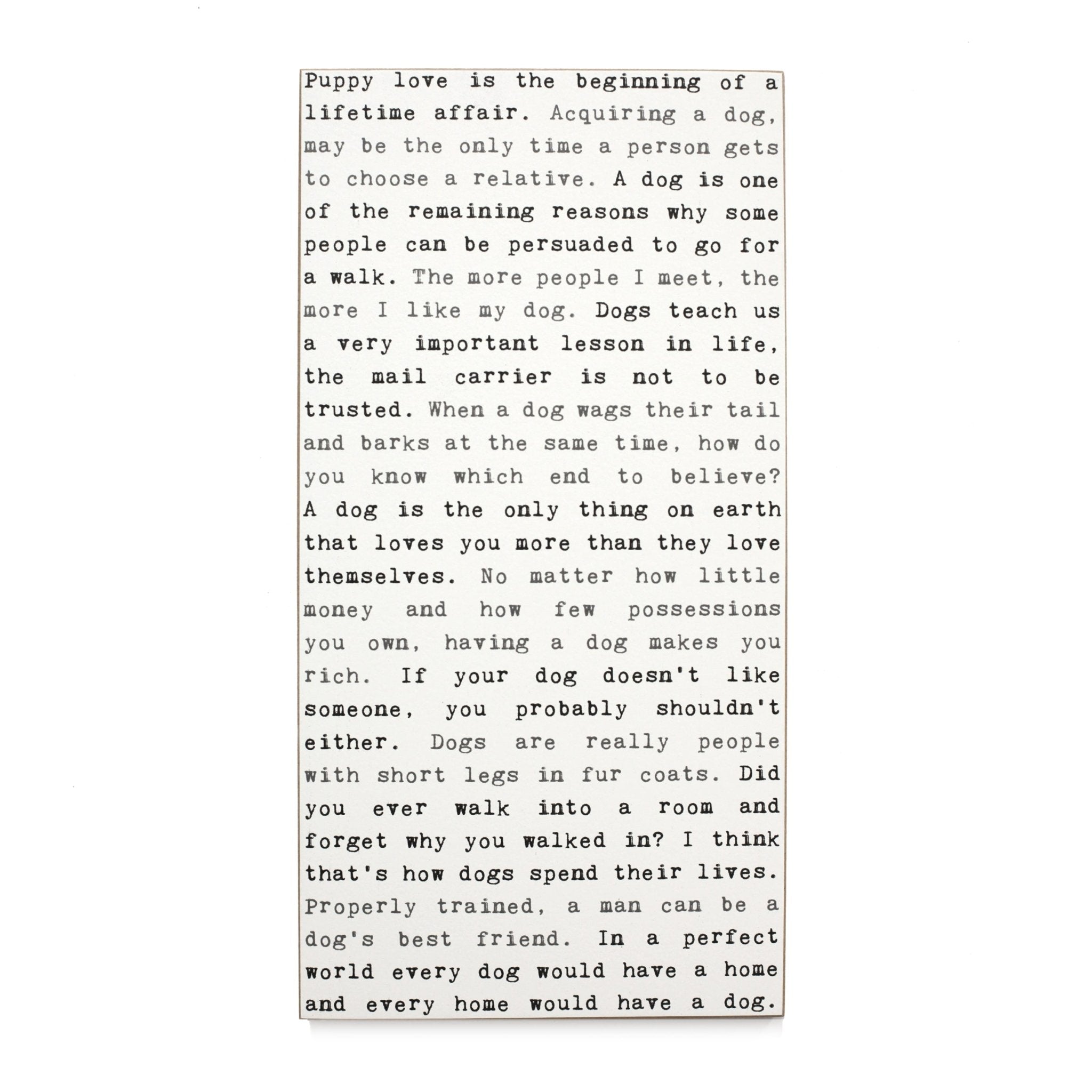 Inspirational Art - Gift for Dog Owners - Typewriter Signs – Cedar ...